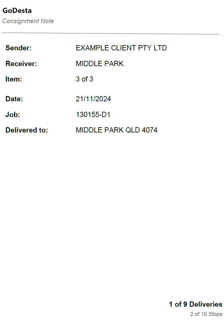 How to create a “Consignment Note” from the Client Portal – GoDesta Support Portal